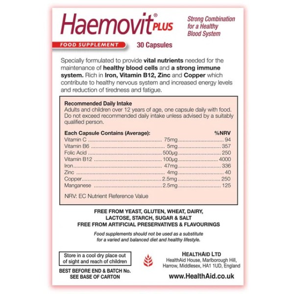Haemovit Plus Cap 30's